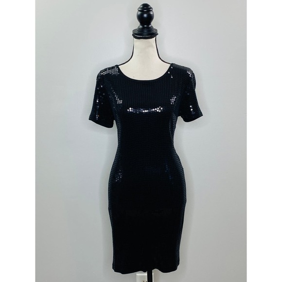 MICHAEL Michael Kors | Dresses | Michael Kors Black Micro Sequin Tshirt ...